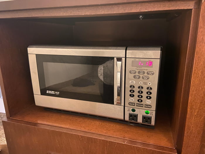 Outlets integrated into a hotel microwave. - 9GAG