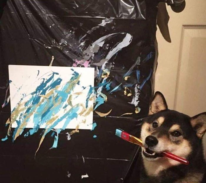 Vincent Van Doge painting “A Very Good Boi” ( - 9GAG