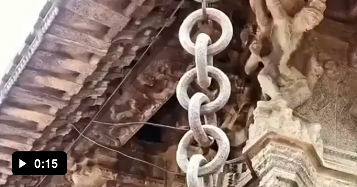 Interlinked chains carved from stone in India's 1100-year-old Varadamal ...