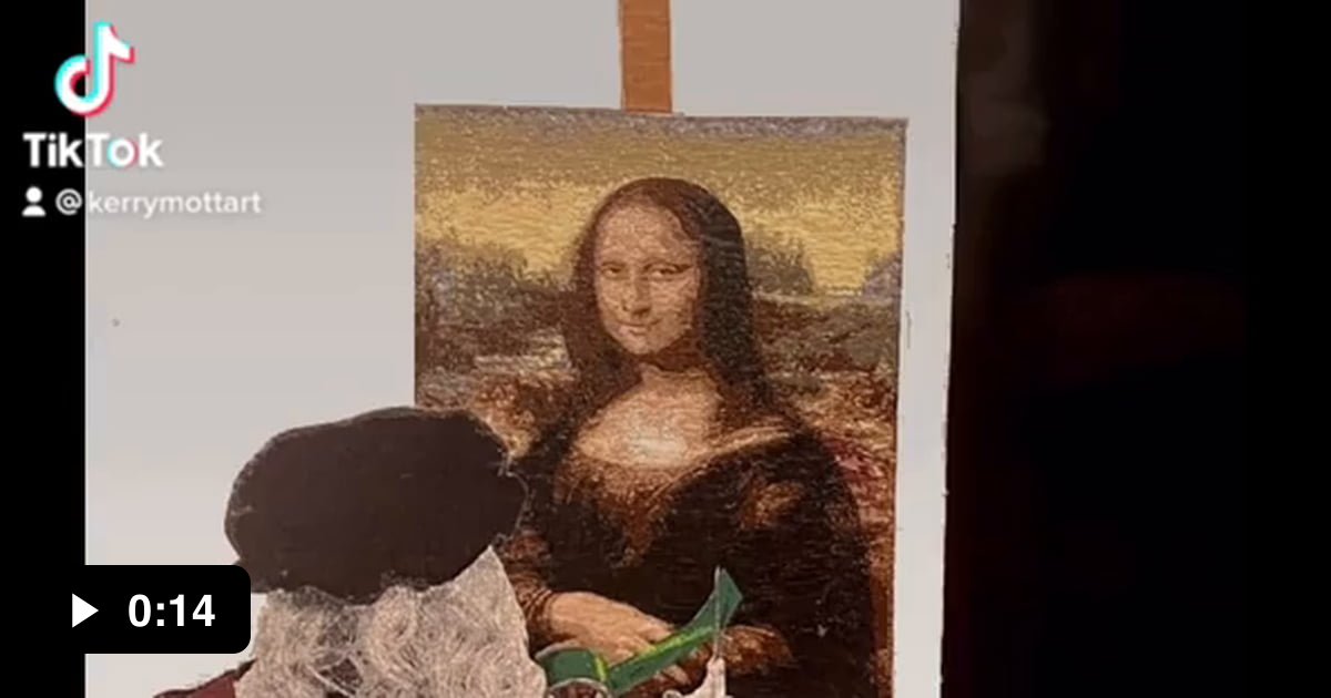 Da Vinci making the Mona Lisa using Duct Tape! This is made up of 1000s ...