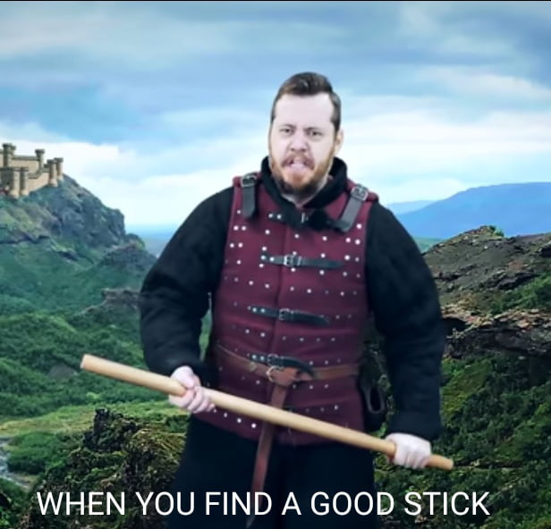 When you find a good stick. - 9GAG