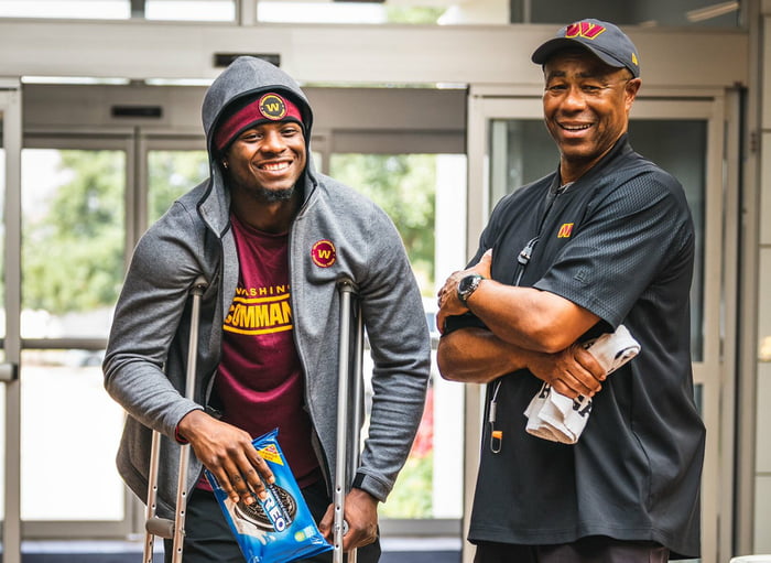 Brian Robinson, of the Washington DC Commanders (Redskins), an athlete ...