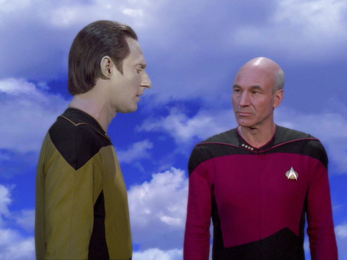DATA: "Sir, the purpose of this gathering has eluded me." PICARD: Oh ...