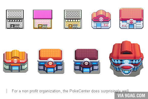 PokeCenters throughout the years - 9GAG