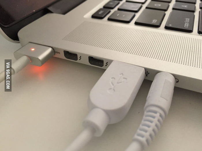 Hey Apple. I would trade these two useless ports for an extra USB port - 9GAG