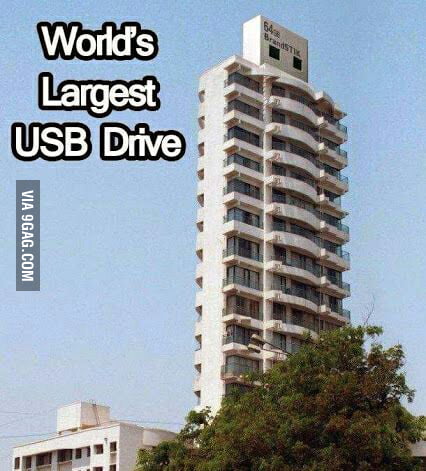 World's Largest USB Drive - 9GAG