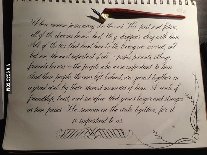 After 5 years practicing, this is my handwriting - 9GAG