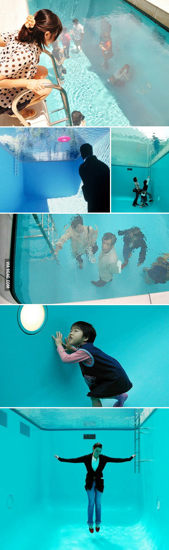 Swimming Pool optical illusion by Leandro Erlich. - 9GAG