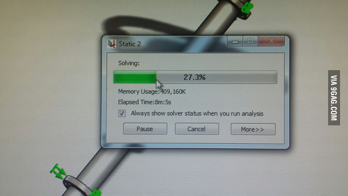 Using the mouse cursor to make sure the green bar is still loading. - 9GAG