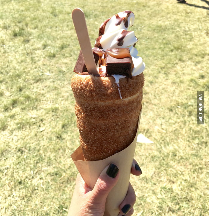 Doughnut cone from Eva's Original Chimneys - 9GAG