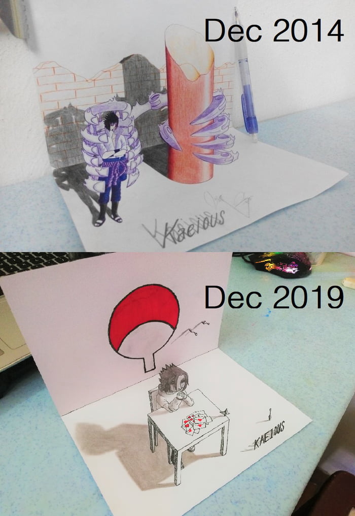 My Sasuke Drawing Evolution - 9GAG