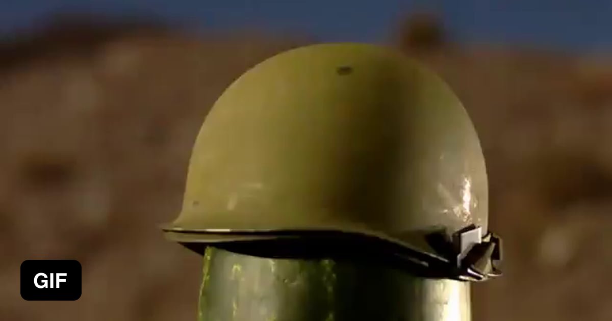 Steel helmet stopping bullets in slow motion - 9GAG