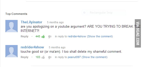 Typical Youtube Argument - 9GAG