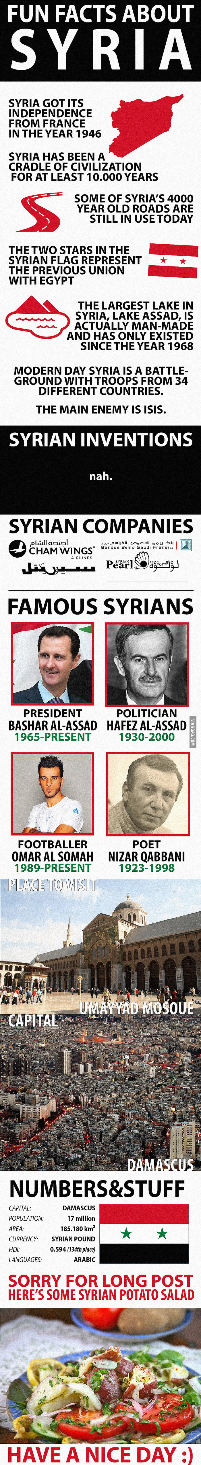 Fun Facts about Syria - 9GAG
