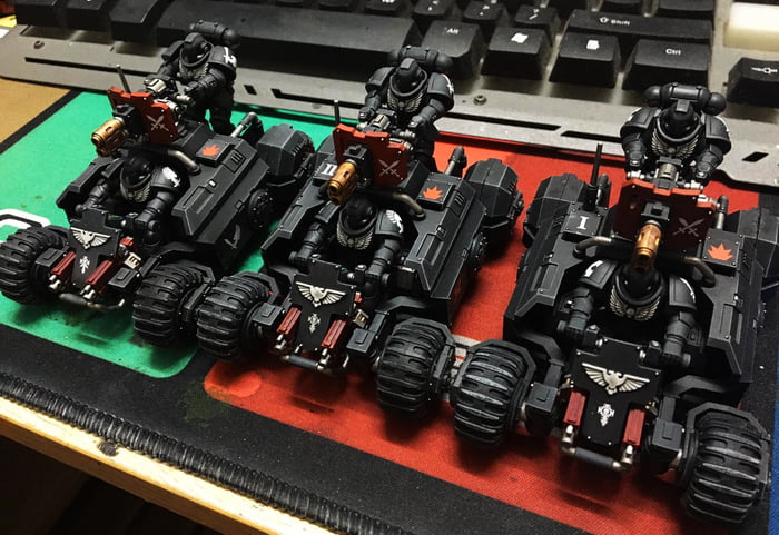 Dark angels ravenwing ATV 1,2,3 completed. - 9GAG