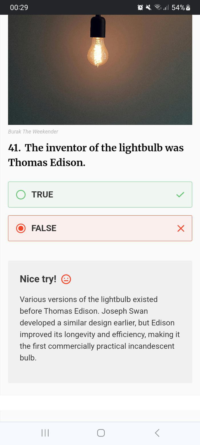 The "answer" to this quiz question is wrong and even says it's wrong in ...