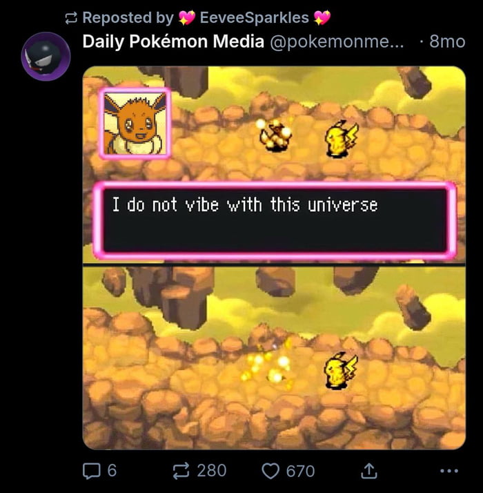 When the universe just isn't vibing with your energy. Eevee gets it. - 9GAG