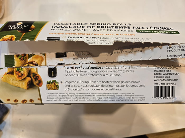 Cooking instructions are on the same side as the perforation - 9GAG