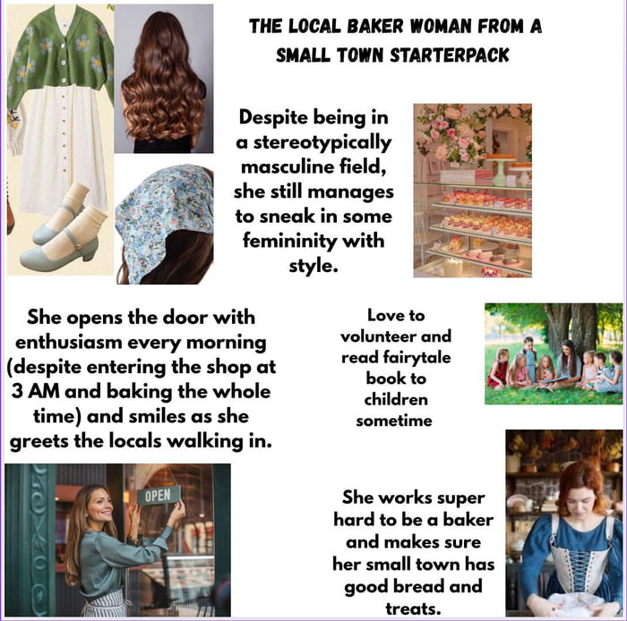 The local Baker Woman from a small town starterpack - 9GAG