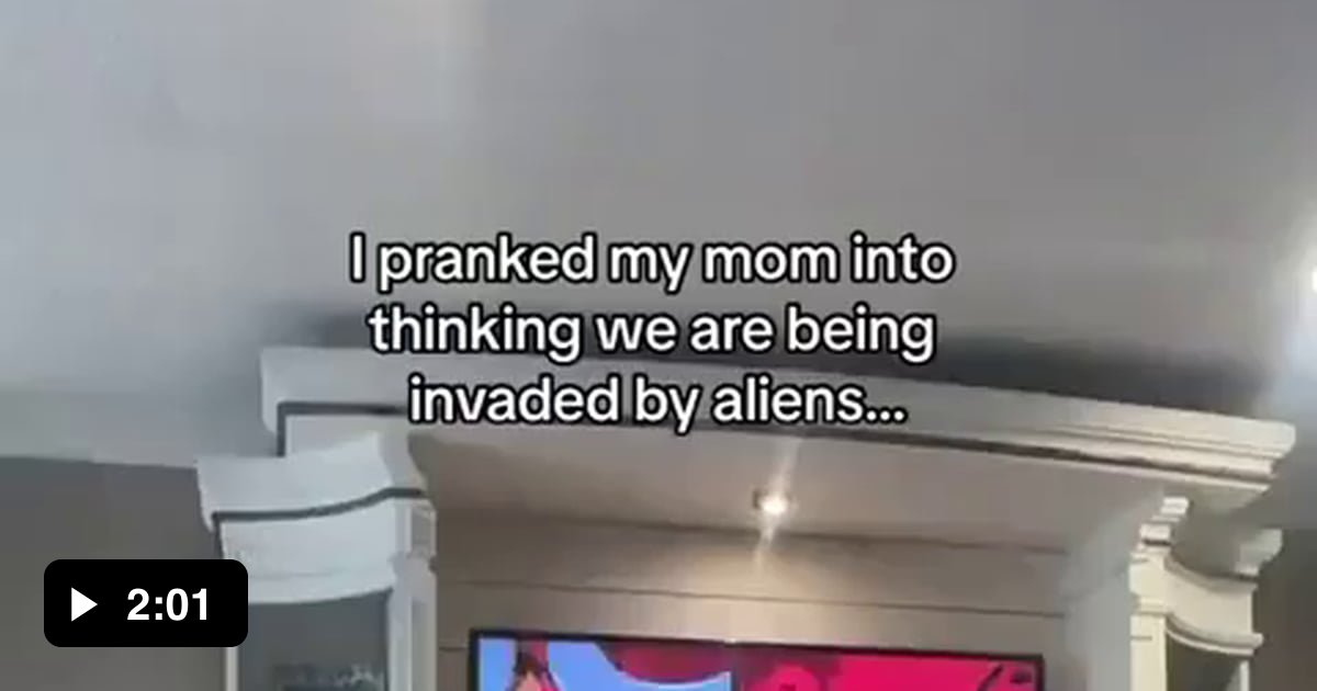 Guy pranked his mom by using a video on TV as an announcement that ...
