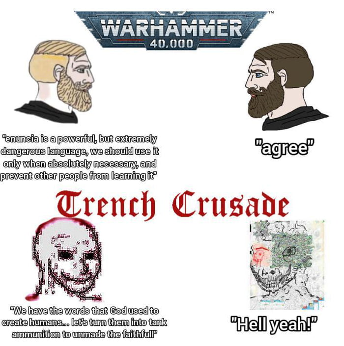 As a curious lore fact: the trench crusade universe has its own version of enuncia, and let's ...