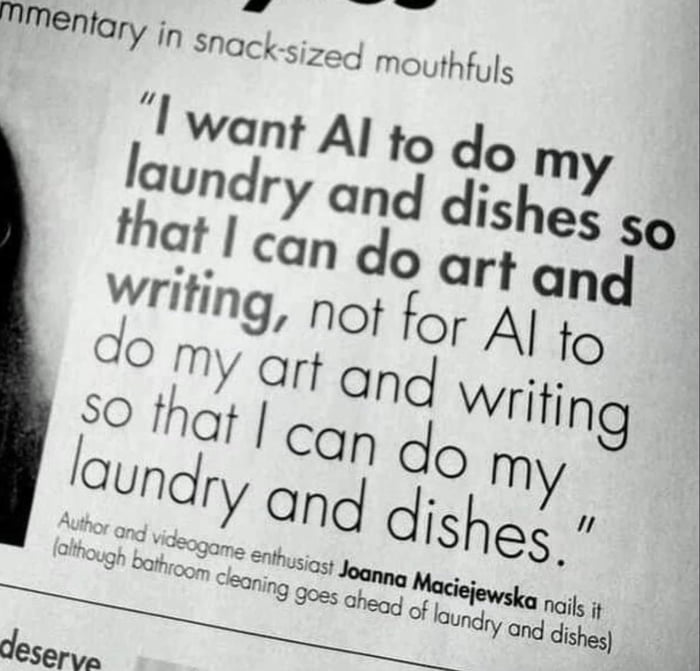 AI should do the boring stuff, not the fun stuff - 9GAG