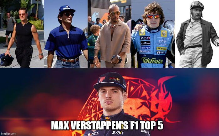 Verstappen's TOP 5 F1 Drivers - 9GAG