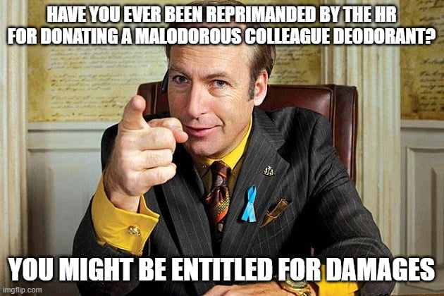 File a civil case of nuisance against the colleague since the smell ...