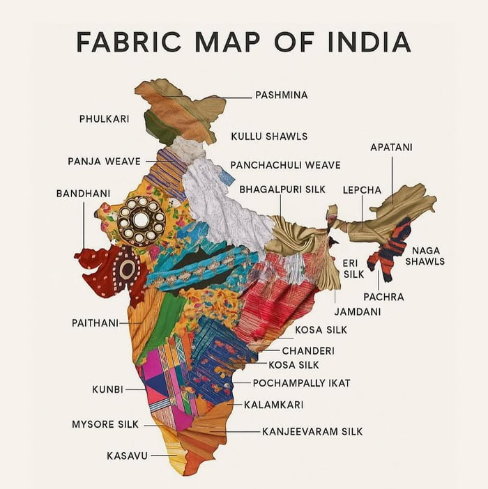 A cool guide about Fabric States of India - 9GAG