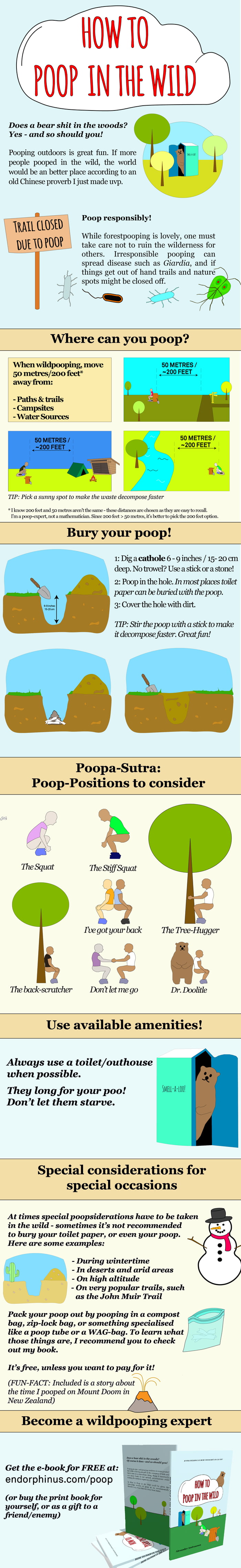 A cool guide how to poop in the wild - 9GAG
