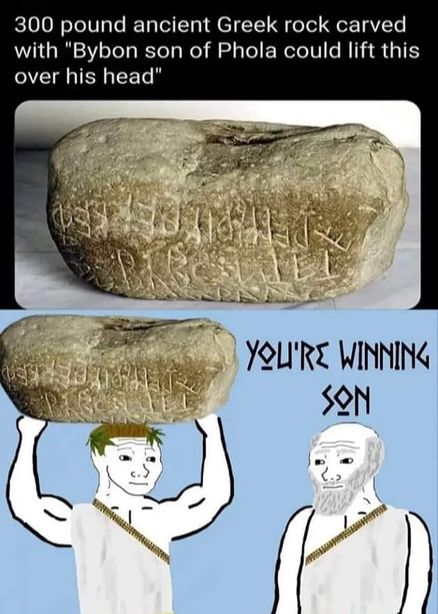 Lift heavy stone make sad head voice quiet - 9GAG