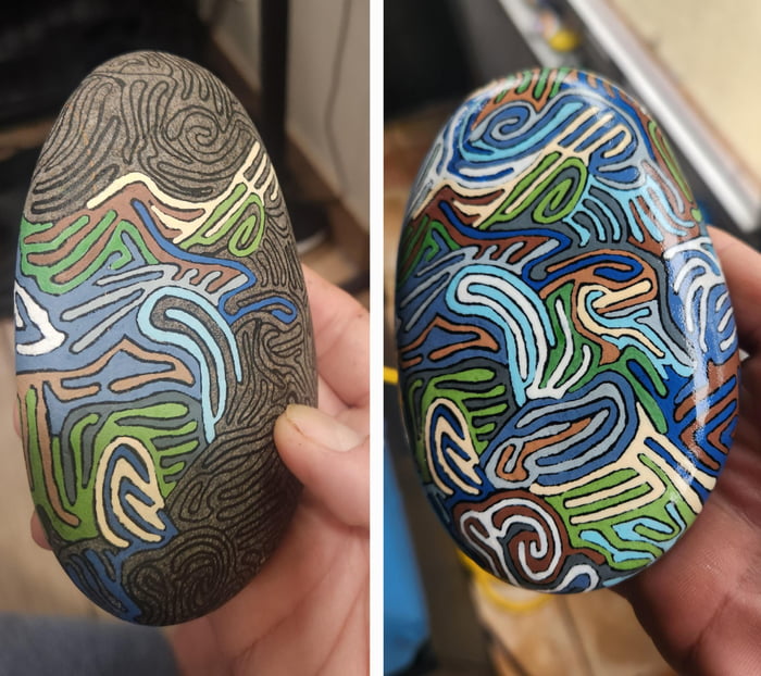 Turning an ordinary stone into funky art - 9GAG