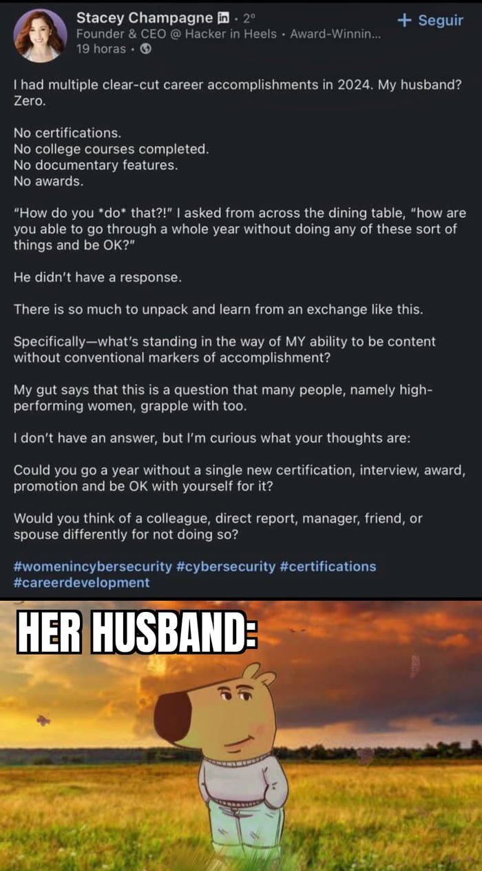 FYI her husband is Cyber security officer for the Navy - 9GAG