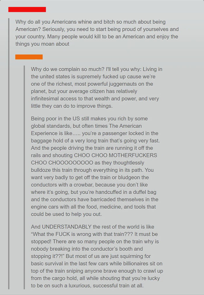 The most relatable and accurate summary of modern America. - 9GAG