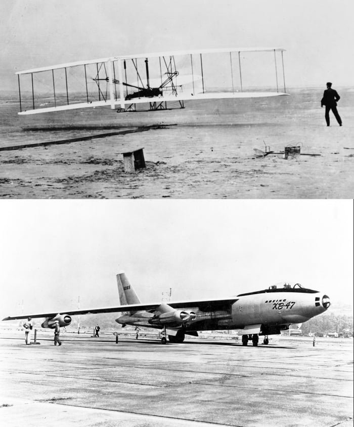 First flight Dec 17, 1903. First flight Dec 17, 1947. It was a busy 44 years. - 9GAG