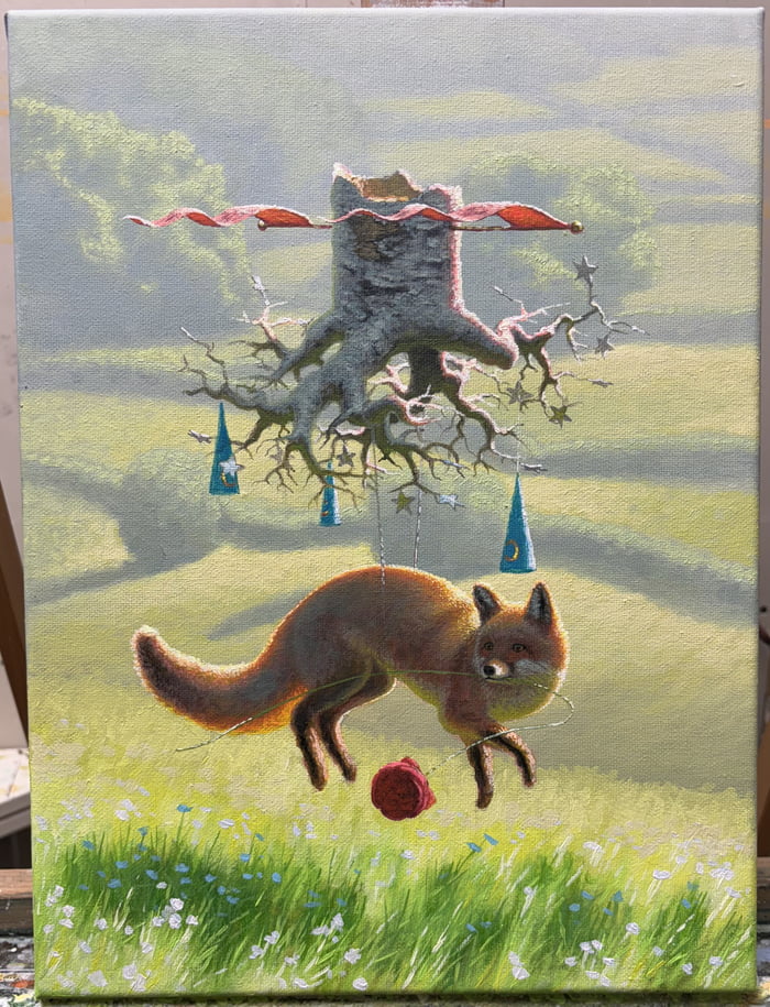 I made another one those travelling root animal paintings . I wanted to ...