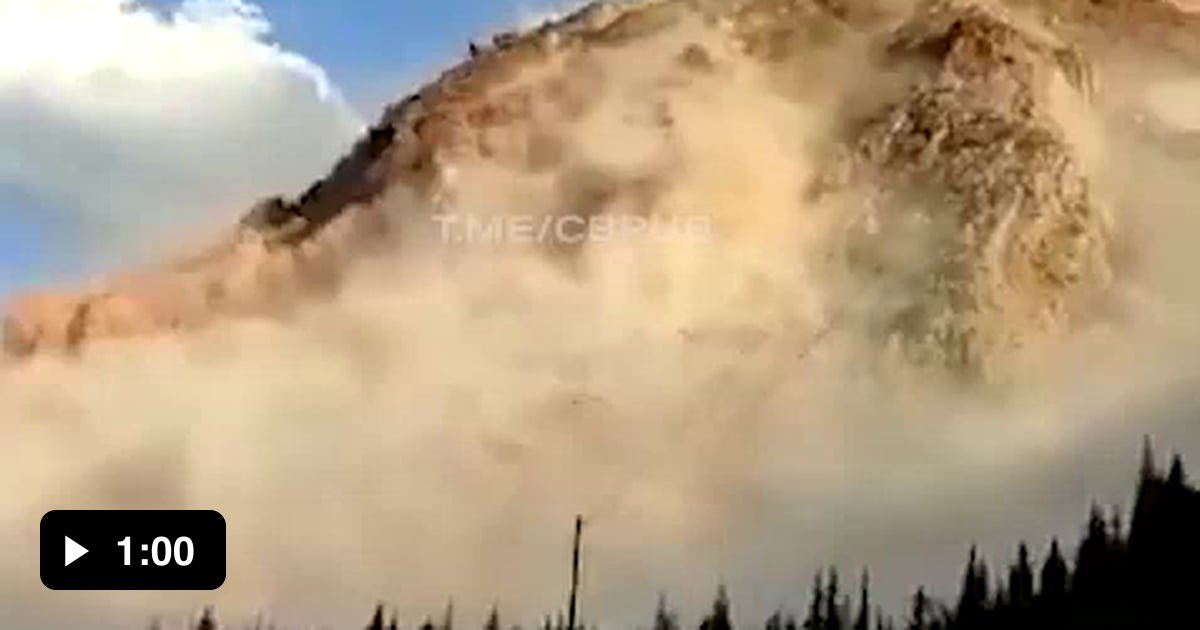 The collapse of the Kara-Keche mountain peak - 9GAG