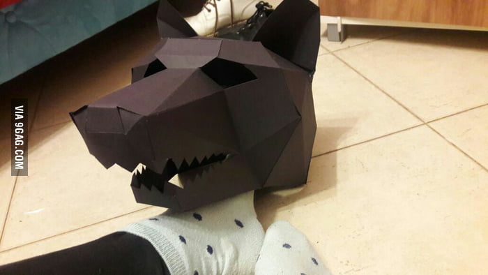 Origami wolf mask - 9GAG