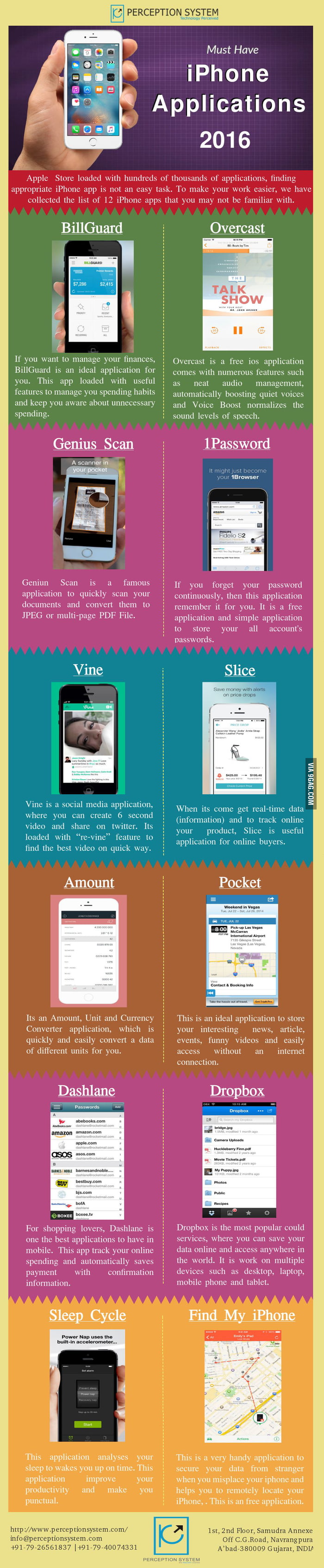 12 Must Have iphone applications in 2016 – Infographic - 9GAG