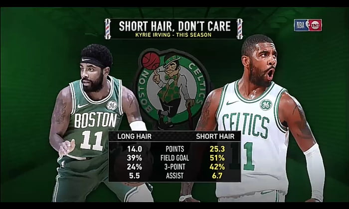 Kyrie Irving long hair vs short hair - 9GAG