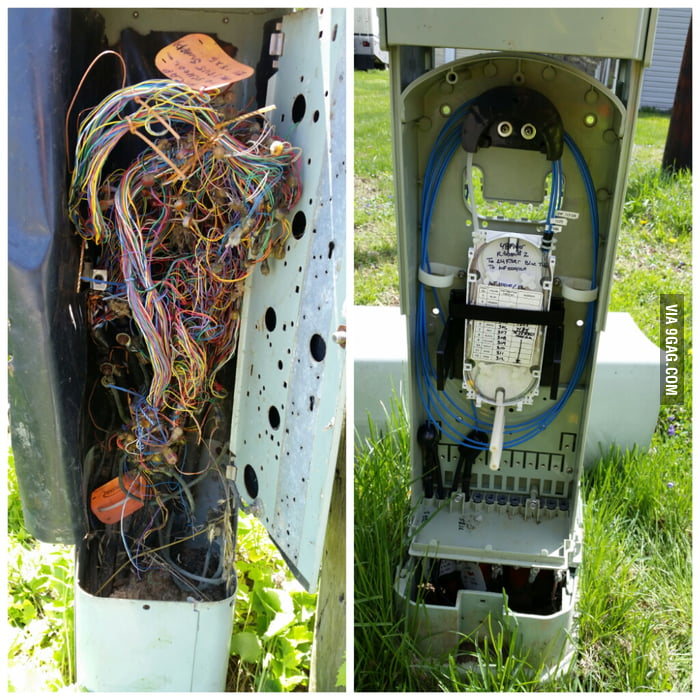 Here's an old copper ped and a new fiber ped for comparison. - 9GAG