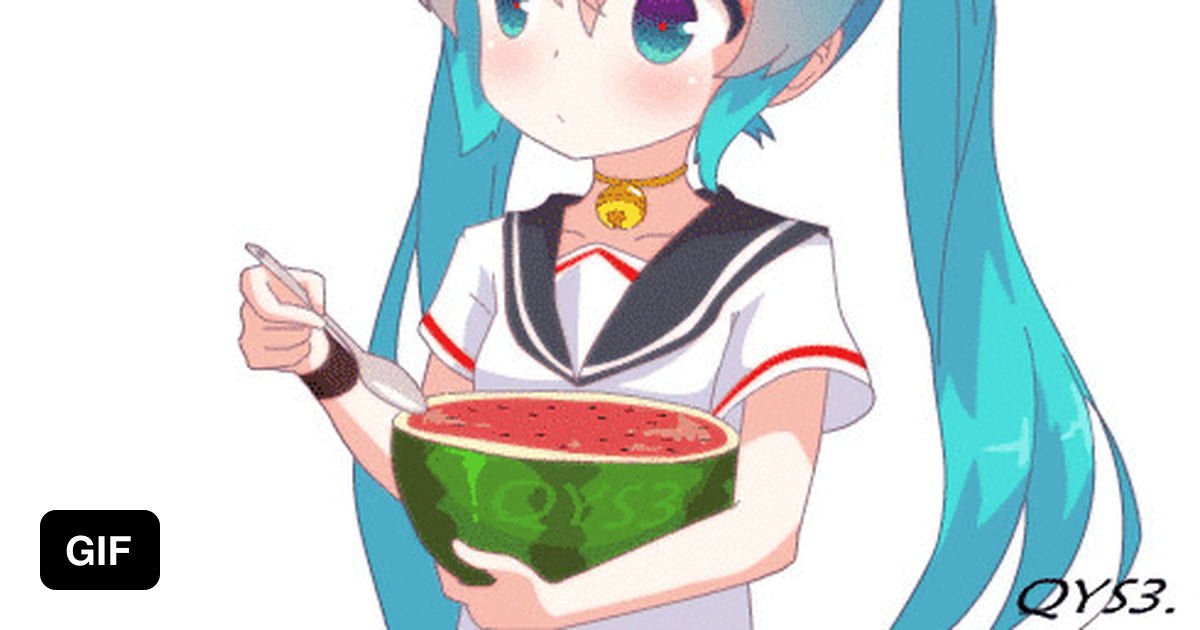 Miku eating melon - 9GAG