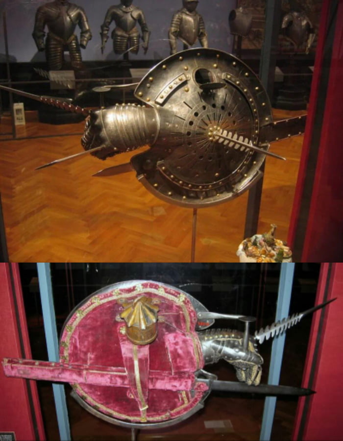 This is a Lantern Shield, a weapon made in the Italian renaissance. its ...