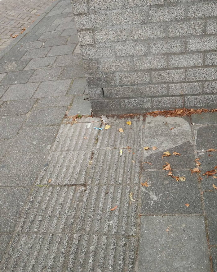 Path for the blind running straight into a wall - 9GAG