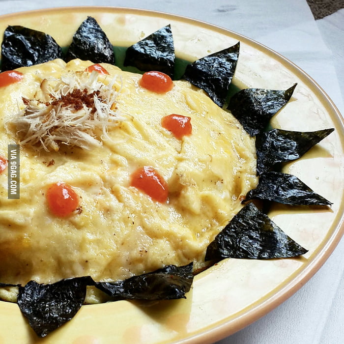 Cute sun omelette I made for lunch. I really wanna make omelette like ...