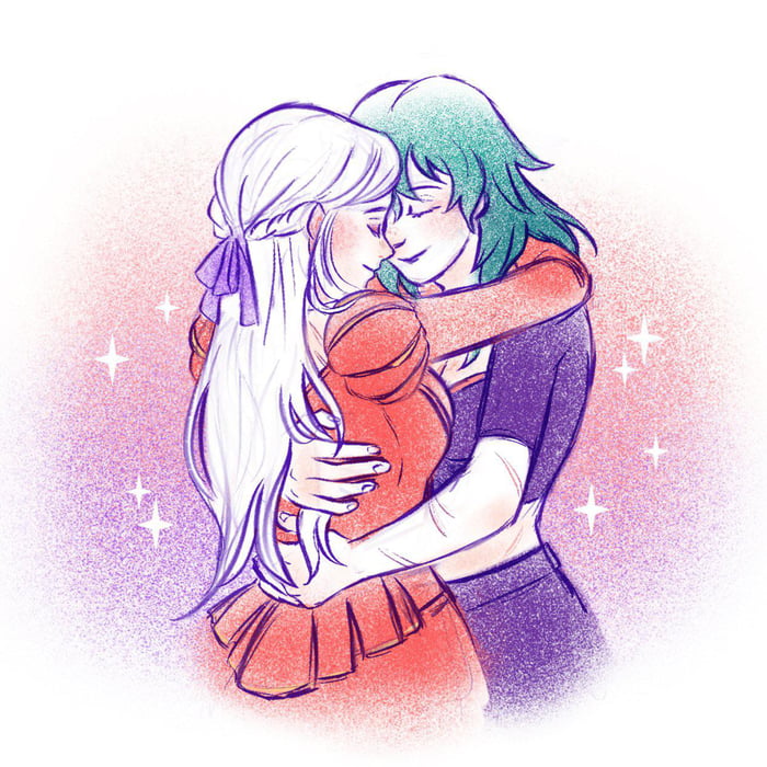 Byleth and Edelgard hugging. - 9GAG