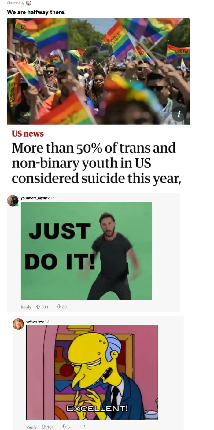 Apparently exposing 9gag for promoting and encouraging teen suicide will get your post taken ...