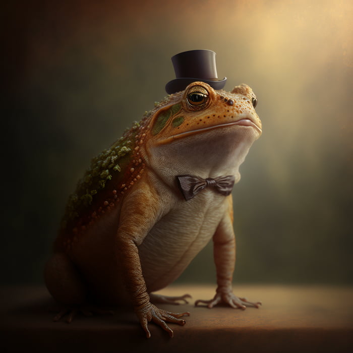 /imagine elegant toad enjoying Wednesday - 9GAG
