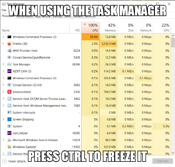 Man all those years of trying to chase the jumping tasks that need killing off... - 9GAG