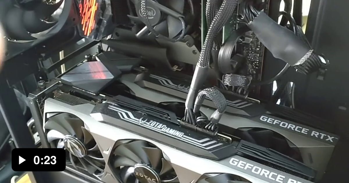 Two RTX 3090 cards combine with NVlink bridge on Intel main broad. - 9GAG